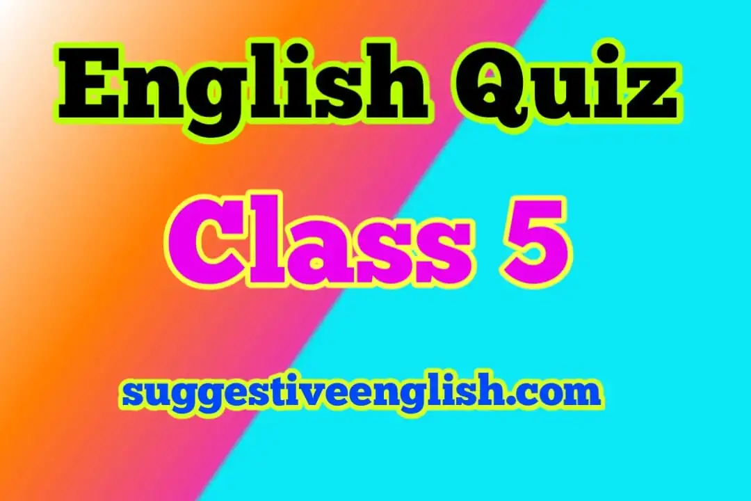 Class 5 English Grammar Quiz With Answers